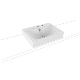 Kaldewei Silenio Aufsatzwaschtisch 904106033001 3042, 60x46x12cm, weiss Perl-Effekt, 3 Hahnl&ouml;cher