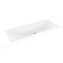 Kaldewei Silenio Einbau-Waschtisch 907906303001 3039, 120 x 46 cm, wei&szlig; Perl-Effekt, ohne &Uuml;berlauf, 1 Hahnloch