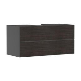 Hansgrohe Xevolos E Waschtischunterschrank 54195730 1180x555x550mm, 2 Schubladen, schiefergrau matt, Eiche dunkel