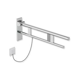 HEWI System 900 St&uuml;tzklappgriff 900.50.20340 Ausladung 700 mm, Edelstahl verchromt, rechts, E-Sp&uuml;lausl&ouml;sung