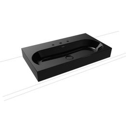 Kaldewei Centro Aufsatzwaschtisch 903106033701 3058, 90x50x12cm, schwarz Perl-Effekt, ohne &Uuml;berlauf, 3 Hahnl&ouml;cher