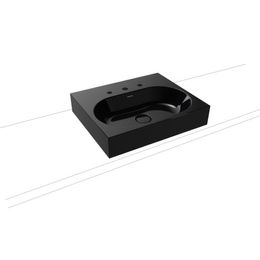 Kaldewei Centro Aufsatzwaschtisch 903006033701 3057, 60x50x12cm, schwarz Perl-Effekt, ohne &Uuml;berlauf, 3 Hahnl&ouml;cher