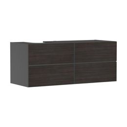 Hansgrohe Xevolos E Waschtischunterschrank 54238730 1370x555x550mm, 4 Schubladen, links, schiefergrau matt, Eiche dunkel
