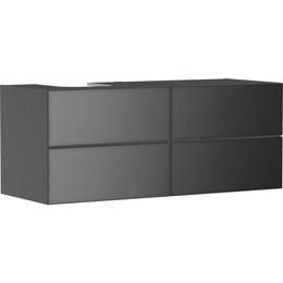 Hansgrohe Xevolos E Waschtischunterschrank 54238770 1370x555x550mm, 4 Schubladen, links, schiefergrau matt, schiefergrau metallic