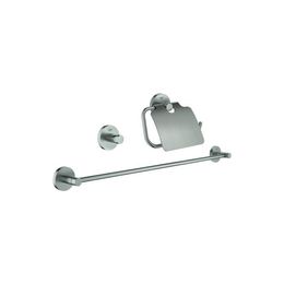Grohe Essentials Bad-Set 40775DC1 Supersteel, 3 in 1, verdeckte Befestigung