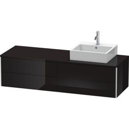 Duravit XSquare Waschtisch-Unterschrank XS4914R4040 160x40x54,8cm, 4 Schubk&auml;sten, rechts, schwarz hochglanz