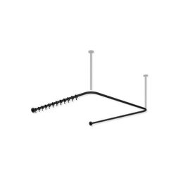 HEWI System 900 Vorhangstange 900.34.30260DC 1487 x 1475 x 1487 mm, 46 Vorhangringe, Edelstahl pulverbeschichtet schwarz tiefmatt