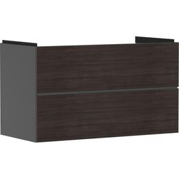 Hansgrohe Xevolos E Waschtischunterschrank 54183730 980x555x475mm, 2 Schubladen, schiefergrau matt, Eiche dunkel