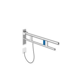 HEWI System 900 St&uuml;tzklappgriff 900.50.200XA Ausladung 750 mm, Edelstahl matt geschliffen, links, E-Sp&uuml;lausl&ouml;sung