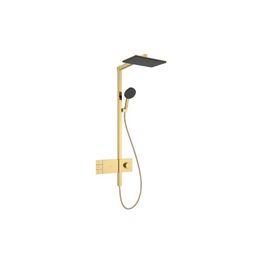Hansgrohe Raindance Alive Q Duschsystem 24591990 2 Strahlarten wassersparend mit ShowerSelect Comfort, EcoSmart, 7,6 l/min, polished gold optic