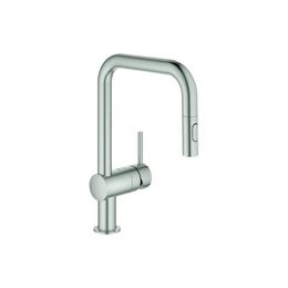Grohe Minta Sp&uuml;ltisch-Einhebelmischer 32322DC2 supersteel, herausziehbare Dual-Sp&uuml;lbrause, U-Auslauf