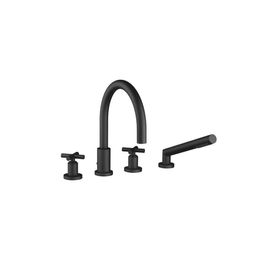 Dornbracht Tara Wannen Vierlochbatterie 2751289233 f&uuml;r Wannenrandmontage, 22 cm, schwarz matt