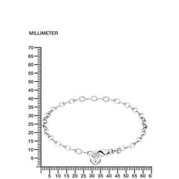 Amor Damen Silberarmband "Schmuck Geschenk Armkette Herz LIEBE", 19cm, Silber 925 (Sterlingsilber), silber, Silber 925 (Sterlingsilber), Armb&auml;nder,