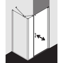 Kermi Pega Pendelt&uuml;r 1-fl&uuml;gelig mit Festfeld PE1OR10320VUK 103x200cm, silber hochglanz ESG SR Opaco, rechts, auf Duschplatz