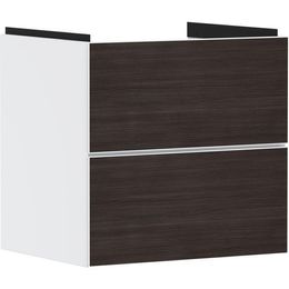 Hansgrohe Xevolos E Waschtischunterschrank 54175730 580x555x475mm, 2 Schubladen, mattwei&szlig;, Eiche dunkel