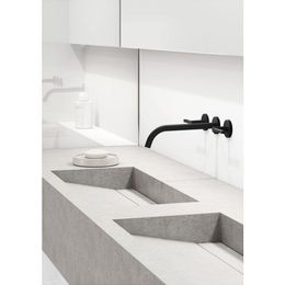 Kludi Nova Fonte Roh- und Feinbau-Komplettset 201463915 f&uuml;r Waschtisch-Dreiloch-Wandarmatur, Ausladung 240mm, mattschwarz