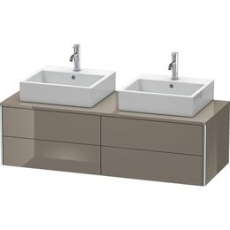 Duravit XSquare Waschtisch-Unterschrank XS4916B8989 140x40x54,8cm, 4 Schubk&auml;sten, beidseitig, Flannel Grey hochglanz