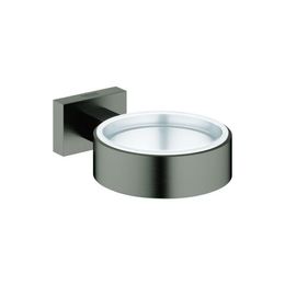 Grohe Essentials Cube Halter 40508AL1 hard graphite geb&uuml;rstet, f&uuml;r Glas, Seifenspender/-schale