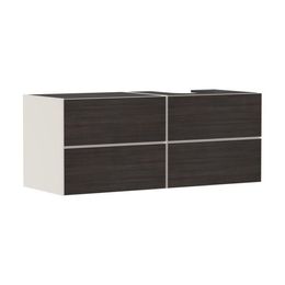 Hansgrohe Xevolos E Waschtischunterschrank 54240730 1370x555x550mm, 4 Schubladen, rechts, sandbeige matt, Eiche dunkel