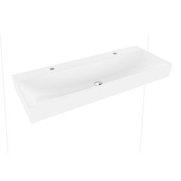 Kaldewei Silenio Wand-Doppelwaschtisch 904506363001 120x46x1,2cm, ohne &Uuml;berlauf,2 x 1 Hahnl&ouml;cher, wei&szlig; Perl-Effekt