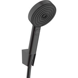 Hansgrohe Pulsify Select S Duschkopfhalterungset 24306670 105mm, 3 Strahlarten Relaxation wassersparend mit Duschschlauch 125 cm, schwarz matt