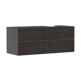 Hansgrohe Xevolos E Waschtischunterschrank 54241730 1370x555x550mm, 4 Schubladen, rechts, schiefergrau matt, Eiche dunkel