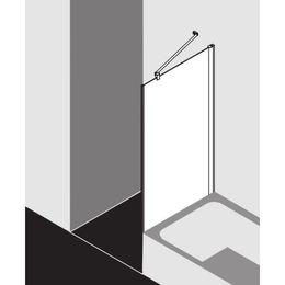 Kermi Pega Seitenwand vrek&uuml;rzt neben Badewanne PETVO07016VPK 70x160cm, silber hochglanz, ESG klar Clean, auf Duschwanne