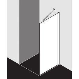 Kermi Pega Seitenwand PETWO08018VPK 80x185cm, silber hochglanz, ESG klar Clean, auf Duschwanne