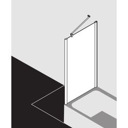 Kermi Pega Seitenwand verk&uuml;rzt auf Badewanne PETVD07516VYK 75x160cm, silber hochglanz ESG SR Opaco Clean