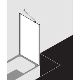 Kermi Pega Seitenwand verk&uuml;rzt auf Badewanne PETVD09016VPK 90x160cm, silber hochglanz, ESG klar Clean