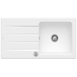 Villeroy & Boch Villeroy & Boch Architectura Einbausp&uuml;le 336002RW mit Ablaufgarnitur und Exzenterbet&auml;tigung, Stone White