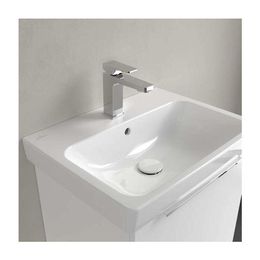 Villeroy & Boch Villeroy und Boch Architectura Waschtisch 4A87MGR1 55x42cm, geschliffen, 1 Hahnloch, mit &Uuml;berlauf, wei&szlig; C-plus