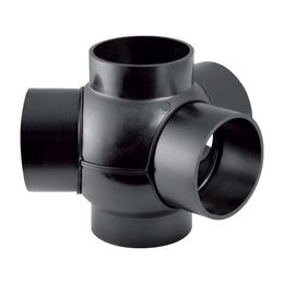 Geberit Pe Dreifach-Kugelabzweig 367600161 DN 100/100, 88,5Grad, Anschl&uuml;sse 135Grad, PE-HD