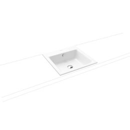 Kaldewei Puro Einbauwaschtisch 900006013001 3150, 46x46x1,4cm,weiss Perl Effekt, 1 Hahnloch