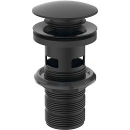 Ideal Standard Push Open-Ventil E1482XG f&uuml;r Waschtische mit &Uuml;berlauf, Silk Black