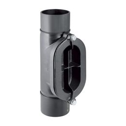 Geberit Pe Reinigungsst&uuml;ck 368454161 DN 125, 90Grad, mit ovaler Service&ouml;ffnung, PE-HD