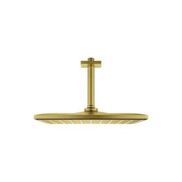 Grohe Rainshower Kopfbrauseset 26566GN0 cool sunrise geb&uuml;rstet, mit Deckenauslass 14,2 cm, mit Durchflussbegrenzer