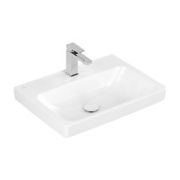 Villeroy & Boch Villeroy und Boch Architectura Waschtisch 4A876LT2 60x44,5cm, geschliffen, 1 Hahnloch, ohne &Uuml;berlauf, wei&szlig; AntiBac C-plus
