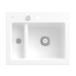 Villeroy & Boch Villeroy und Boch Subway 60 XM Einbausp&uuml;le 678002R1 mit Ablaufgarnitur, Excenterbet&auml;tigung, 620 x 510 mm, wei&szlig; alpin CeramicPlus