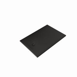 Kludi TERRA Duschwanne 08DW0739 80 x 120 x 3 cm, Abflussabdeckung inkl. Mattschwarz