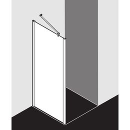 Kermi Pega Seitenwand PETWD07818VUK 78x185cm, silber hochglanz ESG SR Opaco, auf Duschplatz