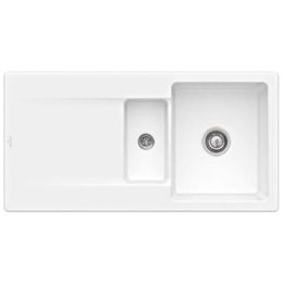 Villeroy & Boch Villeroy & Boch Siluet Einbausp&uuml;le 333702KG mit Ablaufgarnitur und Exzenterbet&auml;tigung, Snow White
