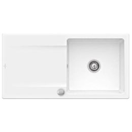 Villeroy & Boch Villeroy & Boch Siluet Einbausp&uuml;le 333602KG mit Ablaufgarnitur und Exzenterbet&auml;tigung, Snow White