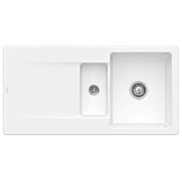 Villeroy & Boch Villeroy & Boch Siluet Einbausp&uuml;le 333701RW mit Ablaufgarnitur und Handbet&auml;tigung, Stone White