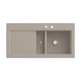 Villeroy & Boch Villeroy und Boch Subway 60 Einbausp&uuml;le 671202AM rechts, mit Ablaufgarnitur, Excenterbet&auml;tigung, 1000 x 510 mm, almond CeramicPlus
