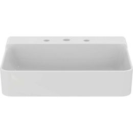 Ideal Standard Conca Waschtisch T382401 mit 3 Hahnl&ouml;chern, ohne &Uuml;berlauf, geschliffen, 600 x 450 x 145 mm, wei&szlig;
