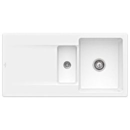 Villeroy & Boch Villeroy & Boch Siluet Einbausp&uuml;le 333701KG mit Ablaufgarnitur und Handbet&auml;tigung, Snow White