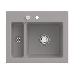 Villeroy & Boch Villeroy und Boch Subway 60 XM Einbausp&uuml;le 678002KD mit Ablaufgarnitur, Excenterbet&auml;tigung, 620 x 510 mm, fossil CeramicPlus