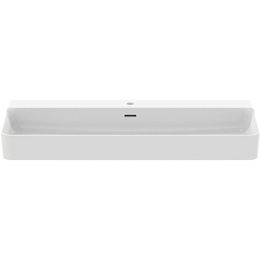 Ideal Standard Conca Waschtisch T3838V1 mit Hahnloch und &Uuml;berlauf, geschliffen, 1200 x 450 x 165 mm, seidenwei&szlig;