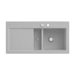 Villeroy & Boch Villeroy und Boch Subway 60 Einbausp&uuml;le 671202SM rechts, mit Ablaufgarnitur, Excenterbet&auml;tigung, 1000 x 510 mm, steam CeramicPlus